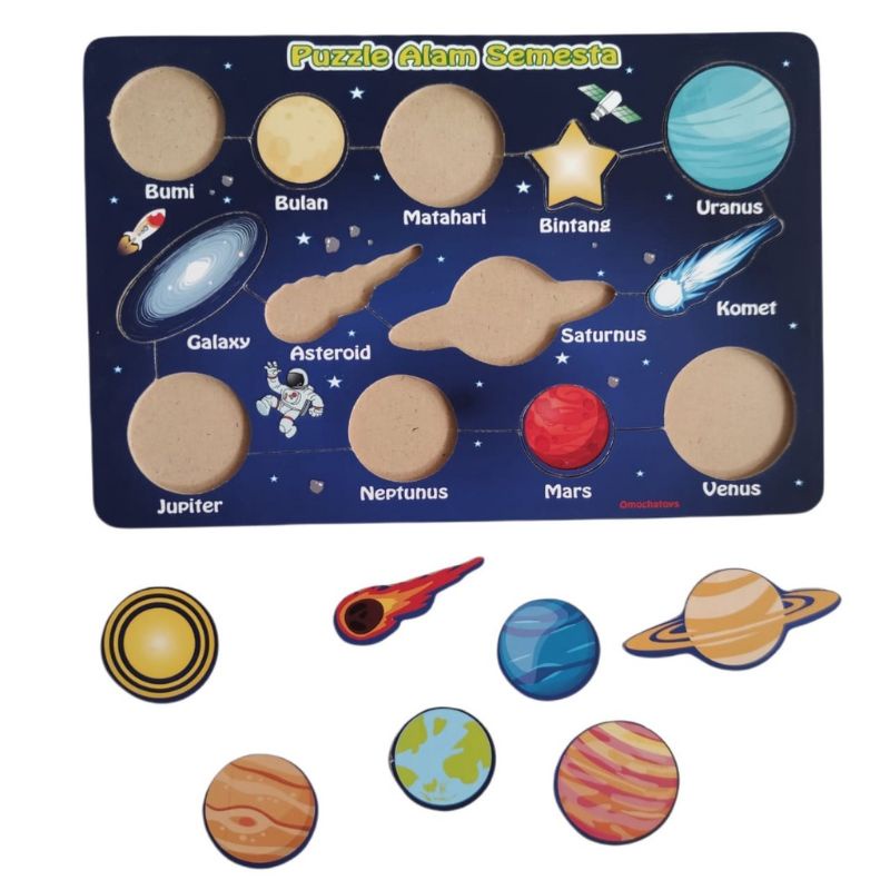 Jual puzzle kayu alam semesta dan tata surya - mainan kayu edukasi ...