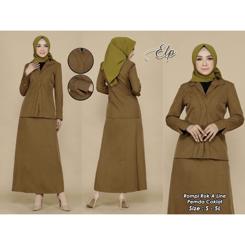 Jual BLAZER PEMDA ELPONTE / BAJU DINAS PNS / BAJU PEMDA FREE HIJAB ...