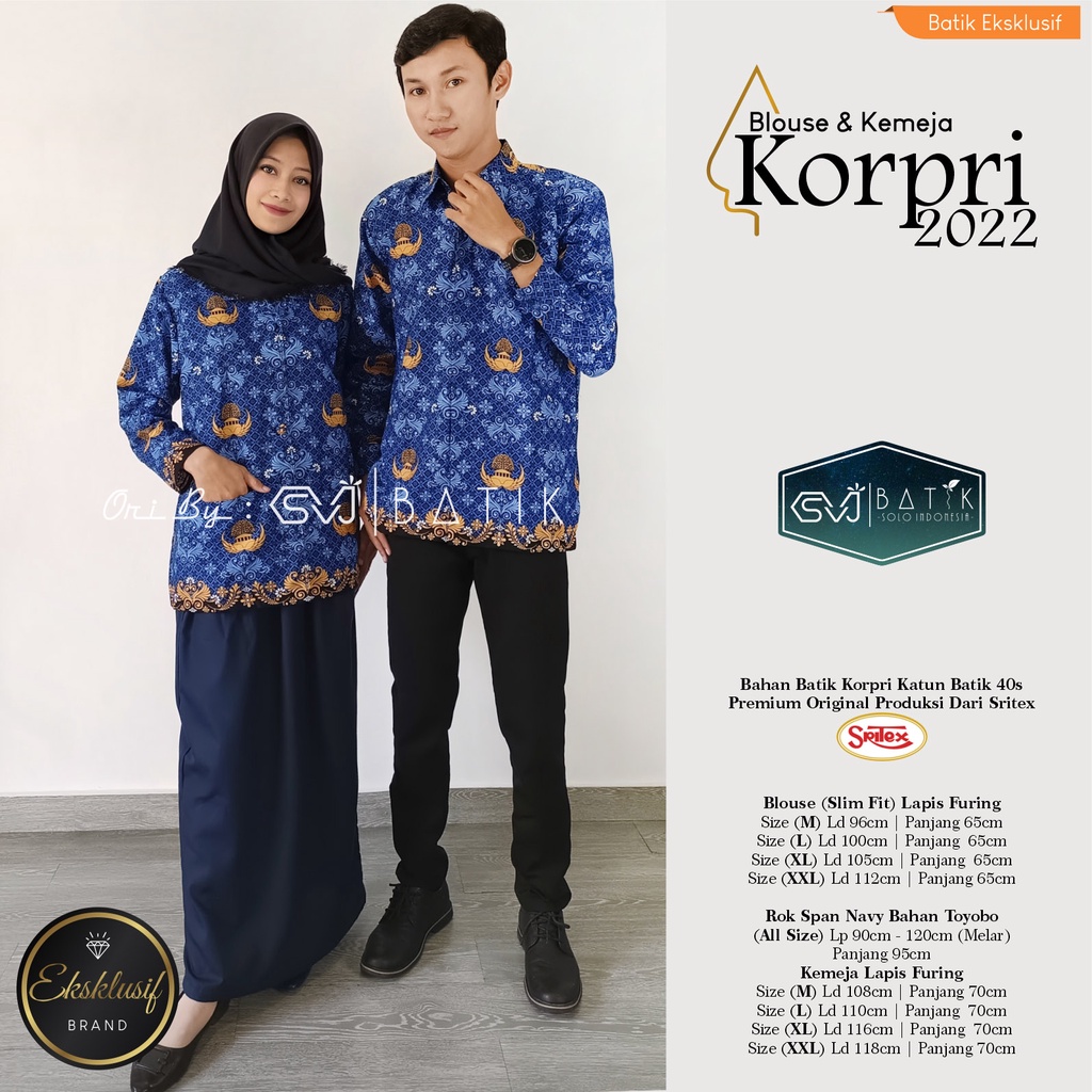 Jual [SVJ] Setelan Rok Seragam Korpri Terbaru 2022 Baju Setelan Hem ...