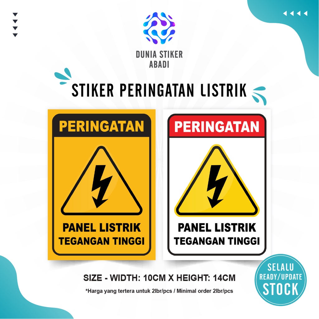 Jual Stiker Peringatan Tegangan Listrik (10x14cm) - Per/2 lembar ...