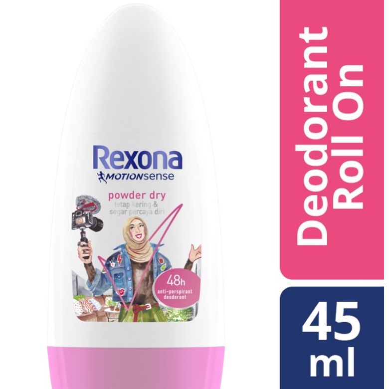 Jual Rexona Deodorant Roll On Powder Dry 45ml Anti Bakteri | Shopee Indonesia