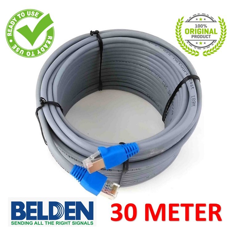 Jual JUAL KABEL LAN UTP CAT 6 BELDEN USA ORIGINAL 30 METER - SIAP PAKAI | Shopee Indonesia