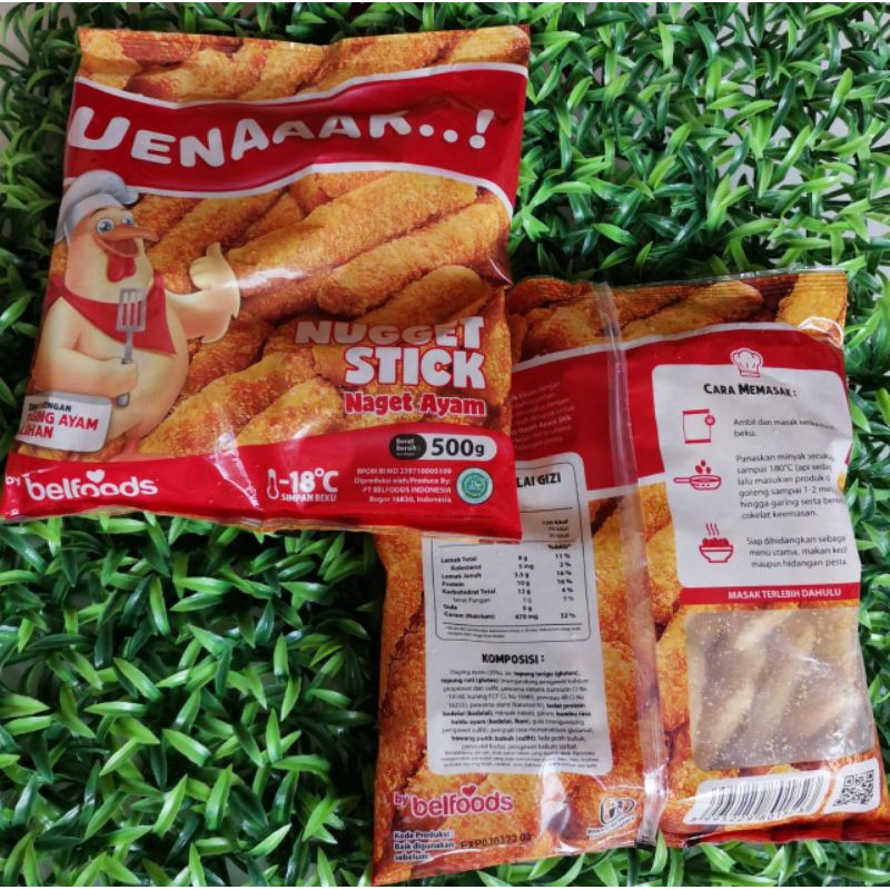 Jual Belfoods Uenaaak Nugget Stick Naget Ayam - berat 500 gr | Shopee ...