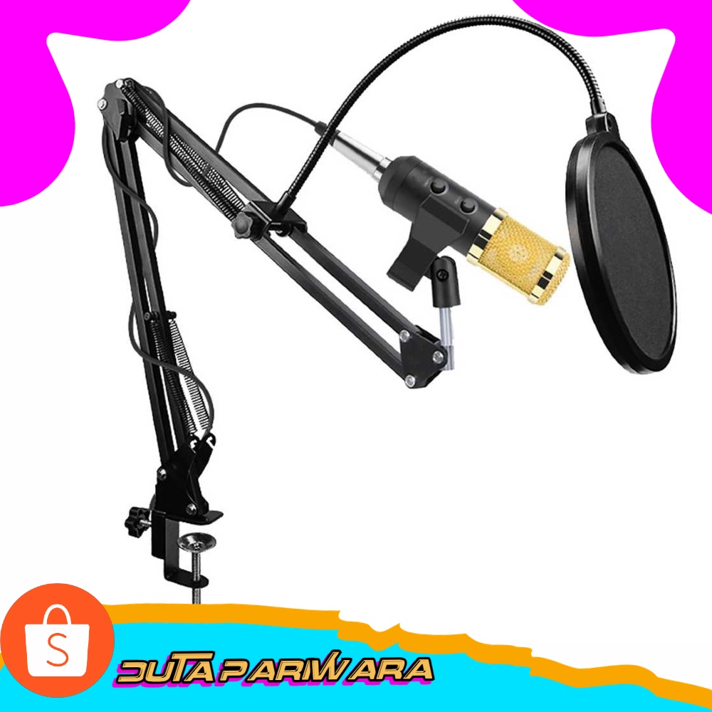 Jual Microphone Condenser BM-900 Mikrofon Scissor Arm Stand Pop Filter ...