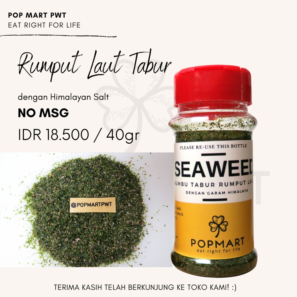 Jual SN Seaweed Botol - Seasoning Bumbu Tabur No MSG Rumput Laut Nori ...