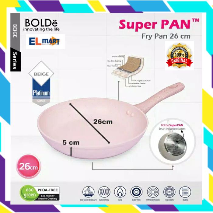 Jual BOLDe super pan fry pan 26cm beige - frypan wajan induksi 26 cm ...