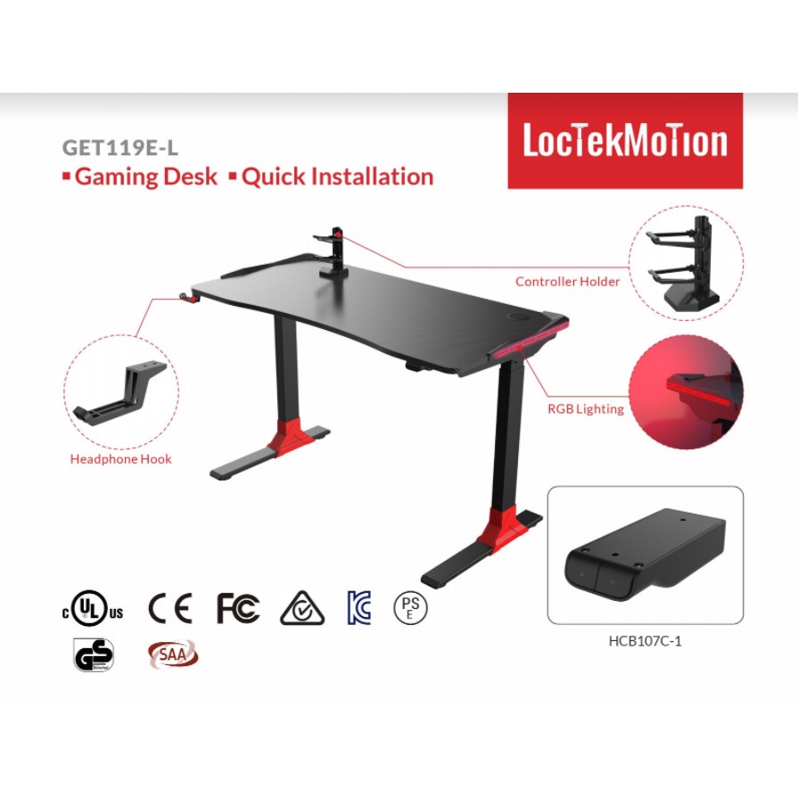Jual Loctek Standing Electric GET119E-L Working Gaming Desk ...