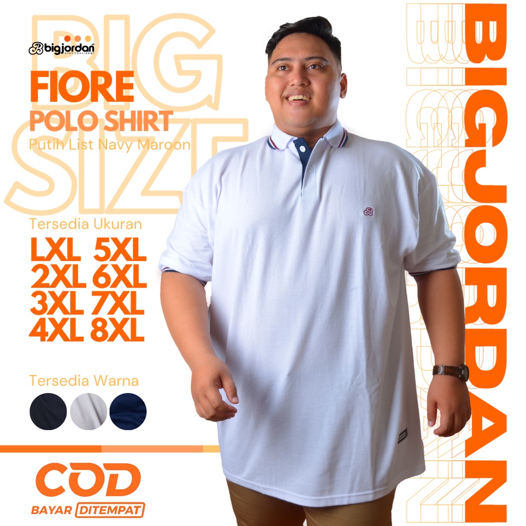 Jual FIORE kaos kerah pria ukuran jumbo XXXL XXXXL XXXXXL baju berkerah ...