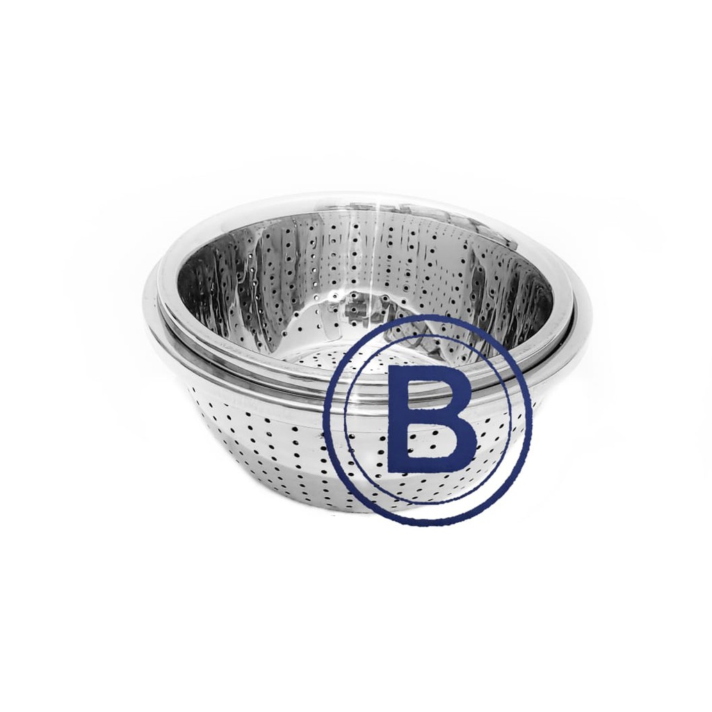 Jual Baskom Lubang 22 24 26 28 30 cm Baskom Saring Stainless Steel Anti ...