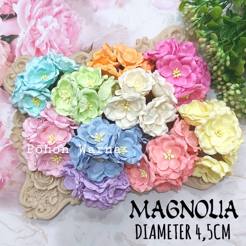 Jual Bunga Kertas Magnolia Bahan Scrapbook Mahar | Shopee Indonesia