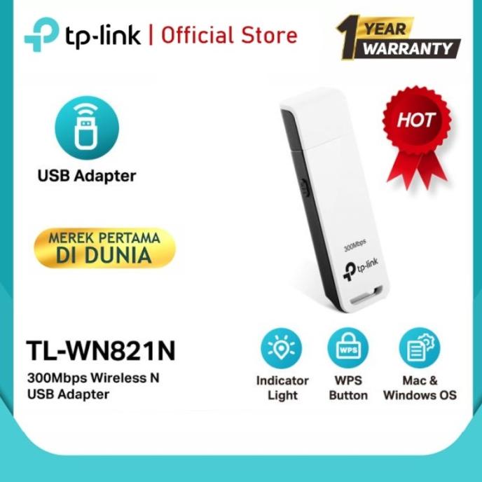 Jual TP-LINK TL-WN821N 300Mbps Wireless N USB Adapter - White | Shopee ...