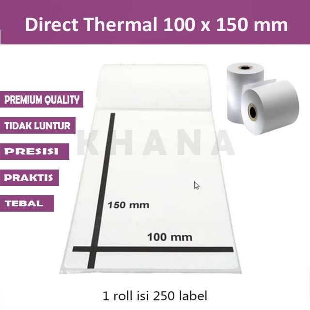 Jual Kertas Label Thermal 100x150 ukuran A6 isi 250pcs / Label Stiker ...