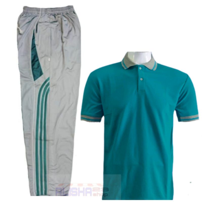 Jual SETELAN OLAHRAGA PRIA SETELAN TRAINING KAOS KERAH LENGAN PENDEK ...