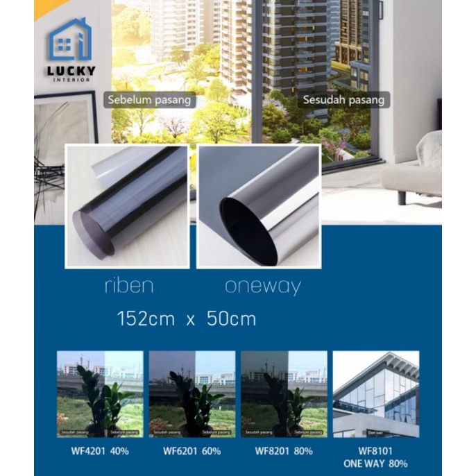 Jual stiker kaca one way/ sticker kaca riben/ kaca film | Shopee Indonesia