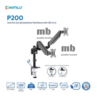 Jual Oximus P200 2 Monitor BRACKET MONITOR GAS SPRING OXIMUS P200 DUAL ...