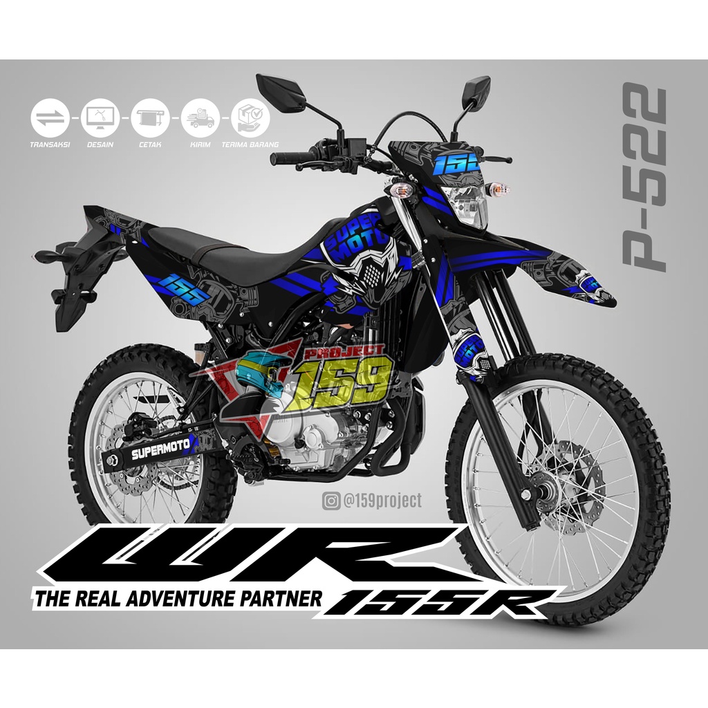 Jual Stiker Motor WR 155 R - P-522 Supermoto Blue Livery | Shopee Indonesia