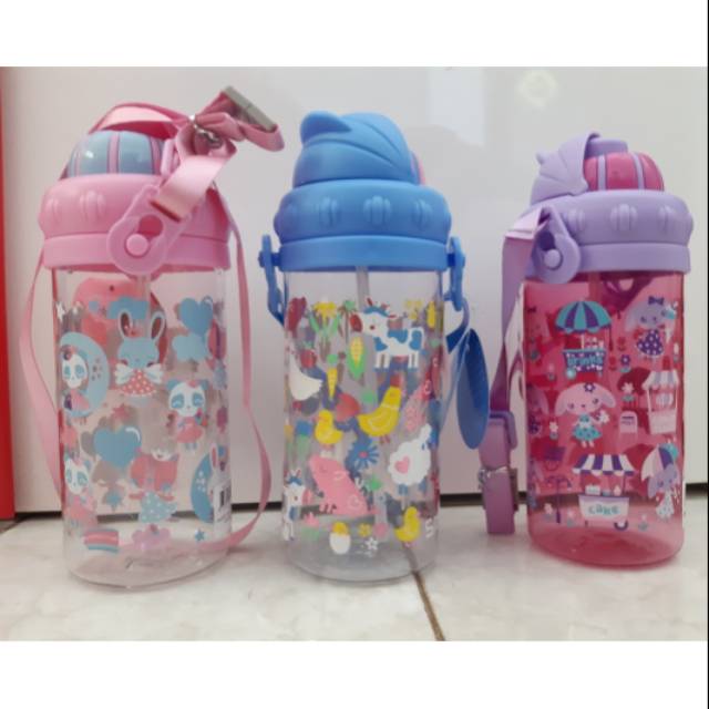 Jual Botol minum smiggle dengan tali (ready biru animal) | Shopee Indonesia