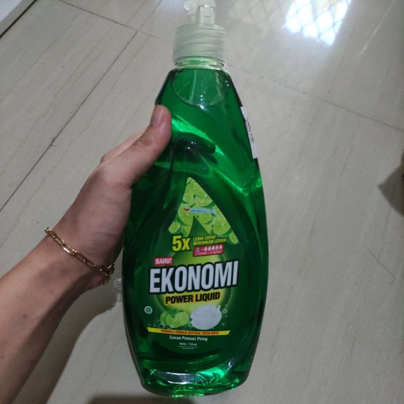Jual Ekonomi Power Liquid sabun cuci piring botol 750 ml *free spons ...