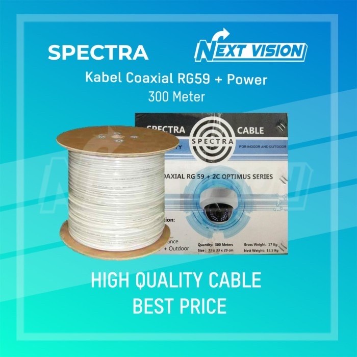 Jual siamese KABEL meter CCTV RG59+P SPECTRA WIRE cable CCTV + POWER ...