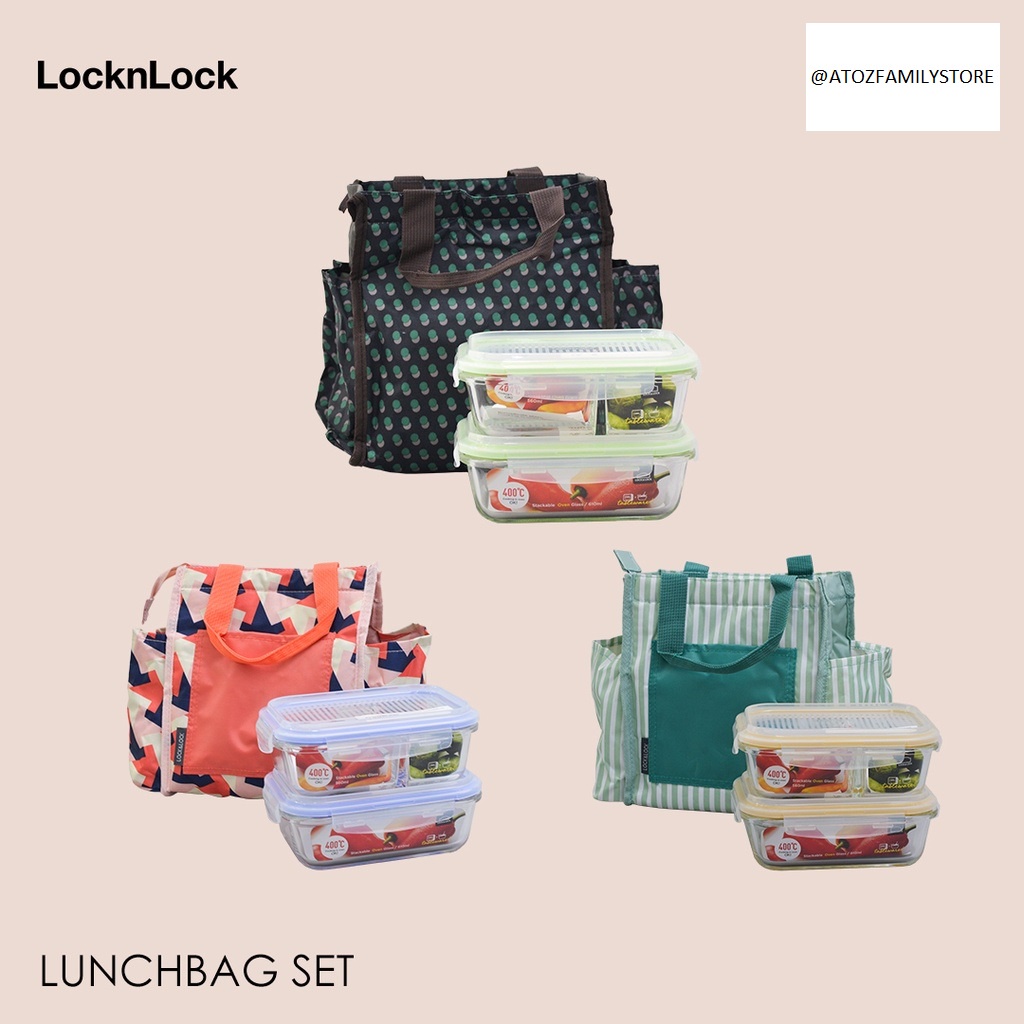 Jual LocknLock Oven Glass Stackable Lunch Box with Bag | Shopee Indonesia