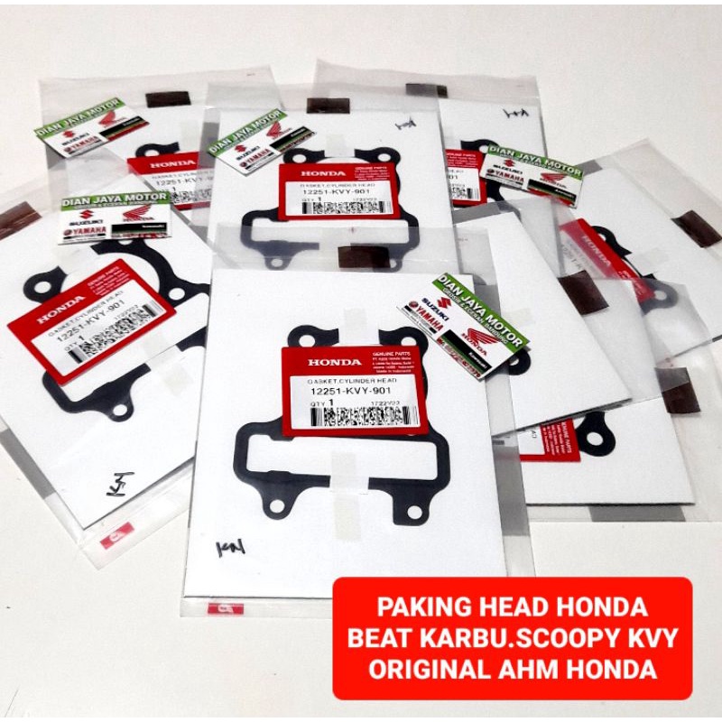 Jual PAKING HEAD HED HONDA BEAT KARBU SCOOPY KARBU 12251-KVY-901 GASKET CYLINDER HED AHM HGP ...