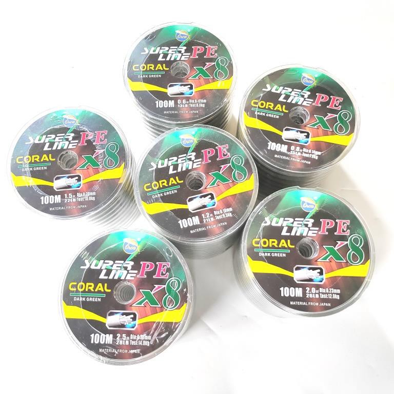 Jual Senar PE Orca Coral X8 0.6 0.8 1.0 1.2 1.5 2.0 2.5 PE 100 Meter ...