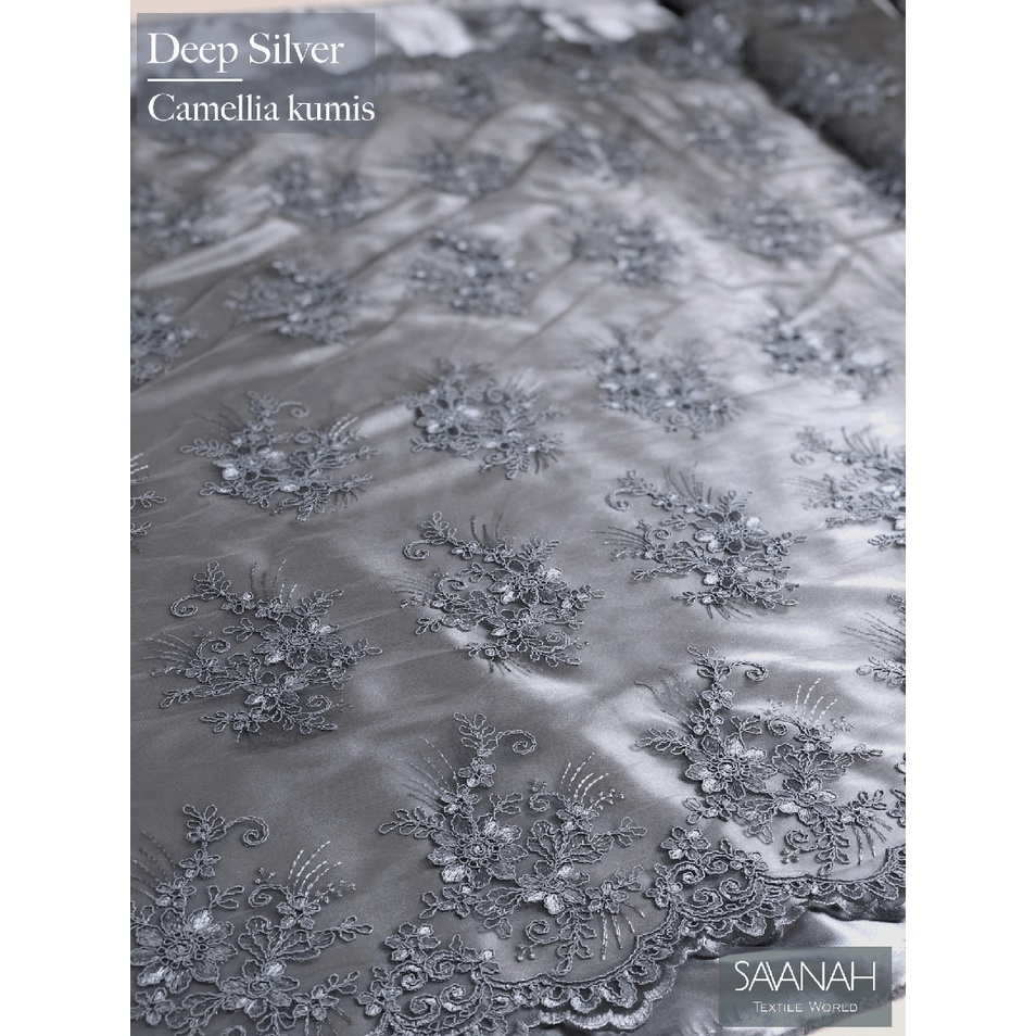 Jual 1/2 meter Bahan Kain Brokat / Brukat Warna Deep Silver | Shopee ...