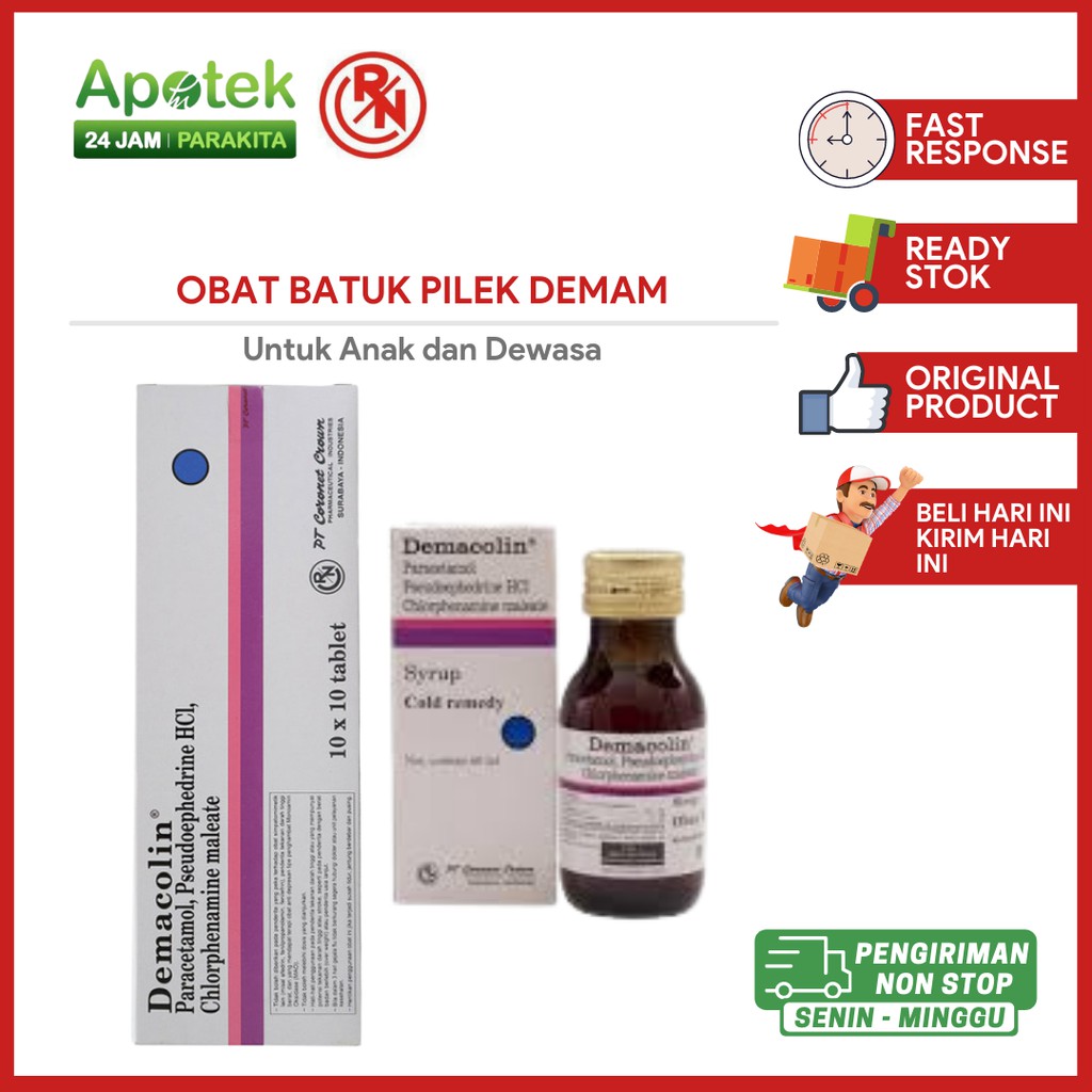 Jual Demacolin Tabet/Sirup Untuk Pilek/Gejala Flu Anak dan Dewasa ...