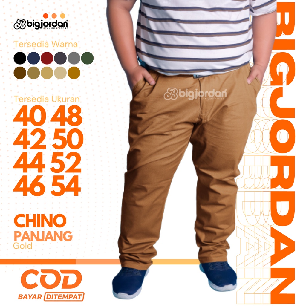 Jual BIG JORDAN celana Chino panjang pria abu muda big size 42 44 46 48 ...