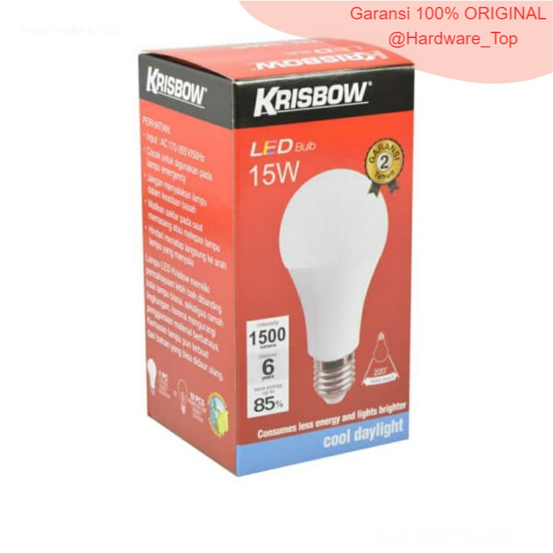Jual Krisbow Bohlam Led 15 Watt, 20 watt putih dan kuning / Lampu LED | Shopee Indonesia