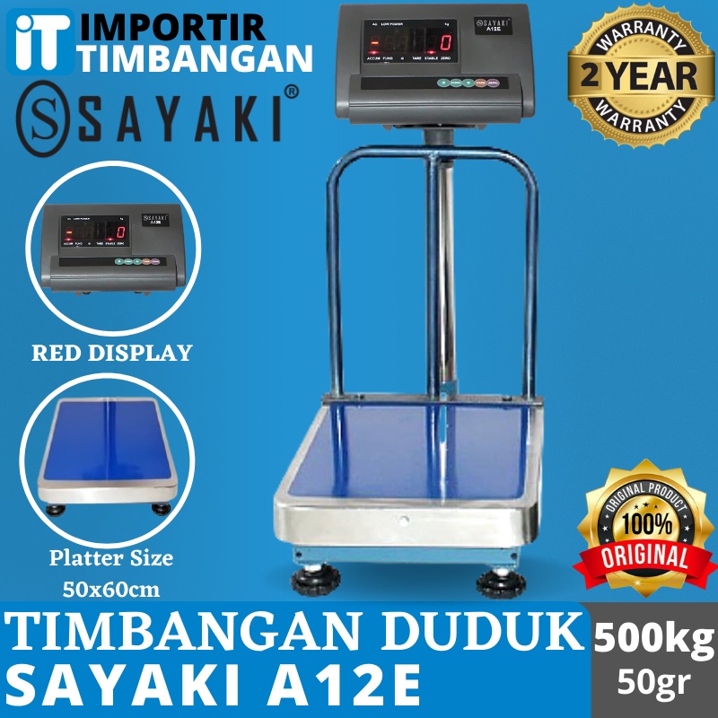 Jual TIMBANGAN DUDUK DIGITAL BENCH SCALE SAYAKI A12E + PAGAR TIMBANGAN LANTAI DIGITAL EKPEDISI ...