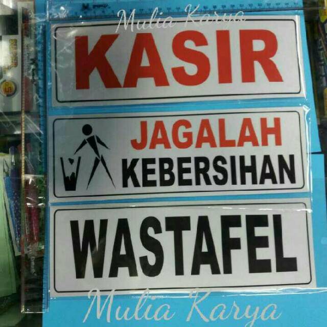 Jual Sign label besar Kasir / Jagalah Kebersihan / Wastafel per buah ...