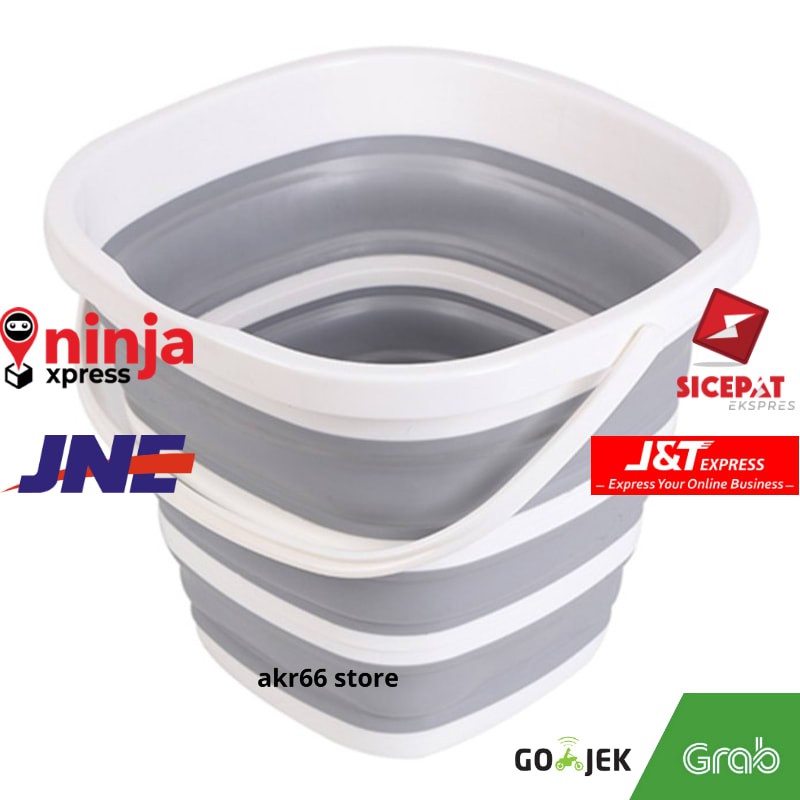 Jual BASKOM EMBER LIPAT WATER BUCKET FOLDABLE COLLAPSIBLE 5LITER ...