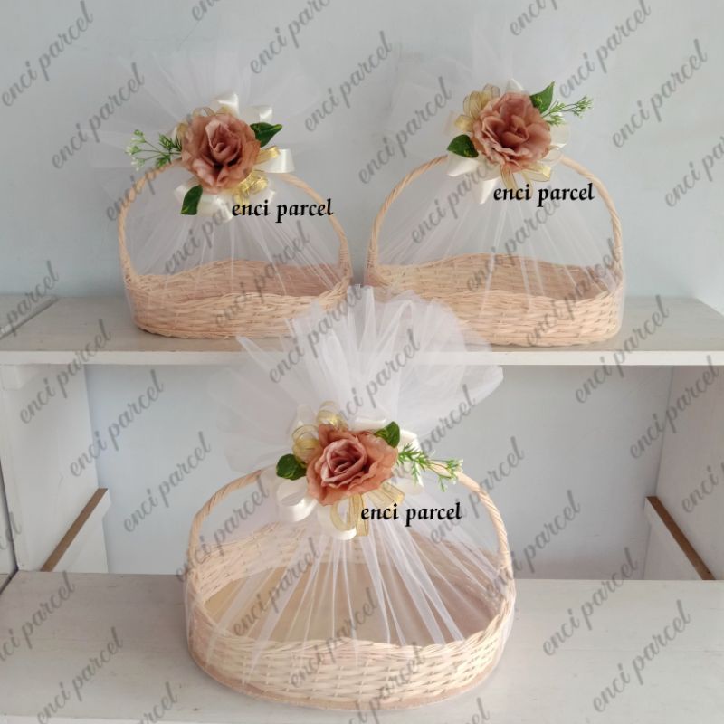 Jual Keranjang Rotan oval 1set 3pcs parcel hantaran seserahan jinjing ...