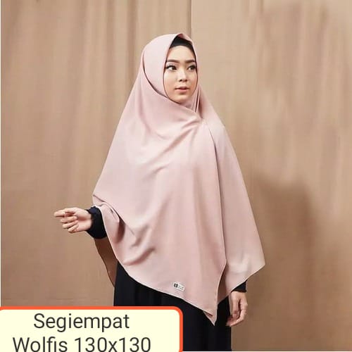 Jual Jilbab Segi Empat wolfis Premium Jumbo Syar'i 130*130 Grade A ...