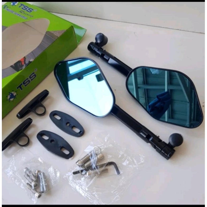 Jual Spion Tomok Elisse model rizoma full cnc kaca biru motor universal ...