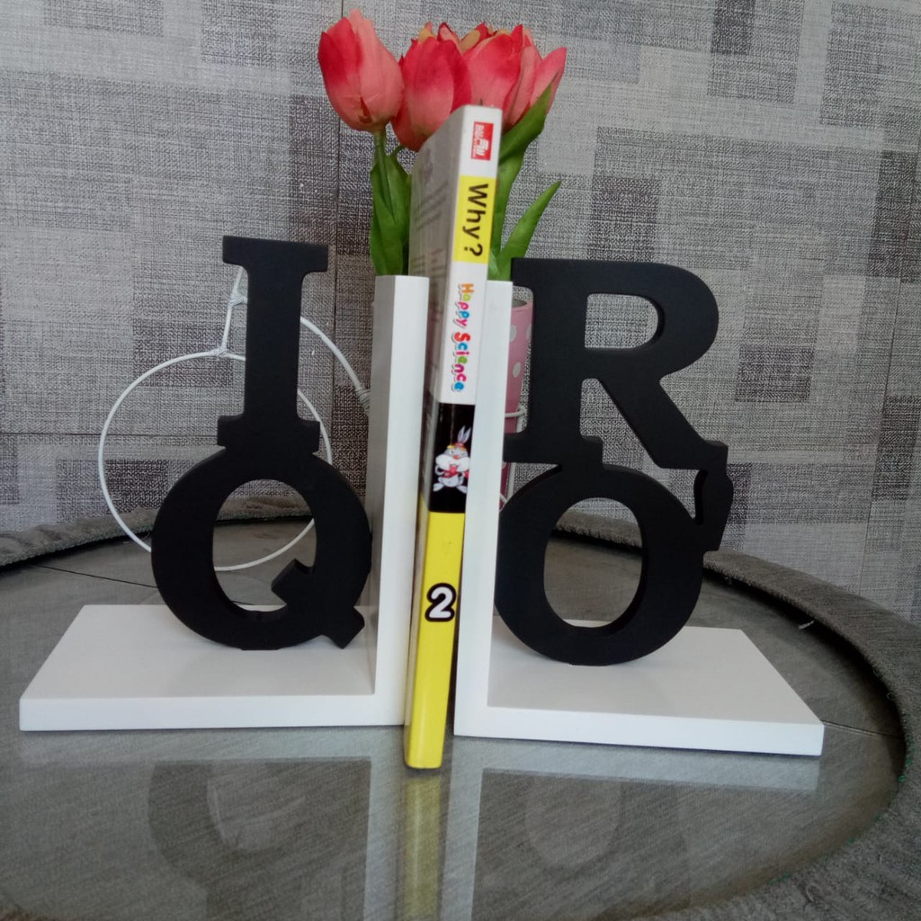 Jual Wooden Letter Name IQRO' Book End Pembatas, Penahan Rak Buku Huruf ...