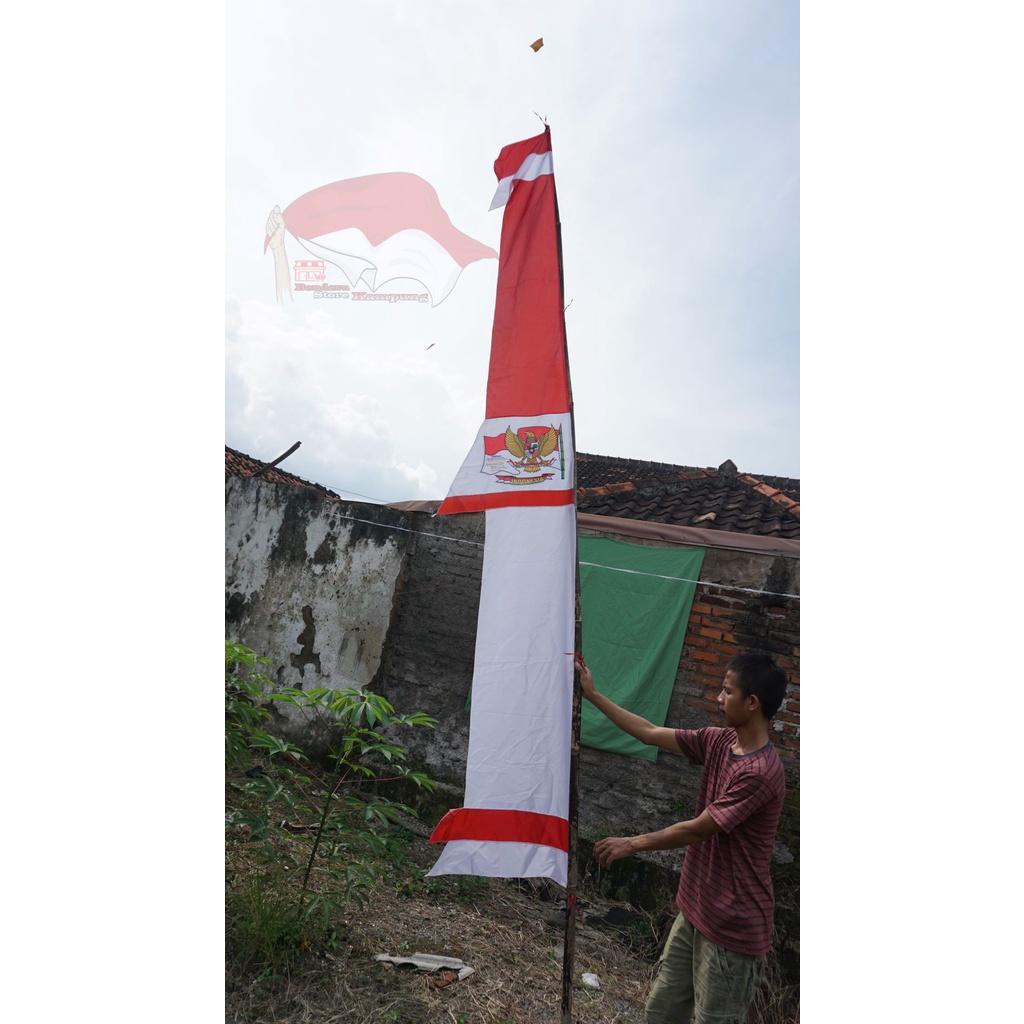 Jual Bandir Umbul Umbul Panjang 3,5meter ( Merah Putih ) | Shopee Indonesia