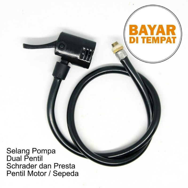 Jual Selang Pompa Ban Angin Sepeda dan Motor Pentil Dobel Schrader dan ...