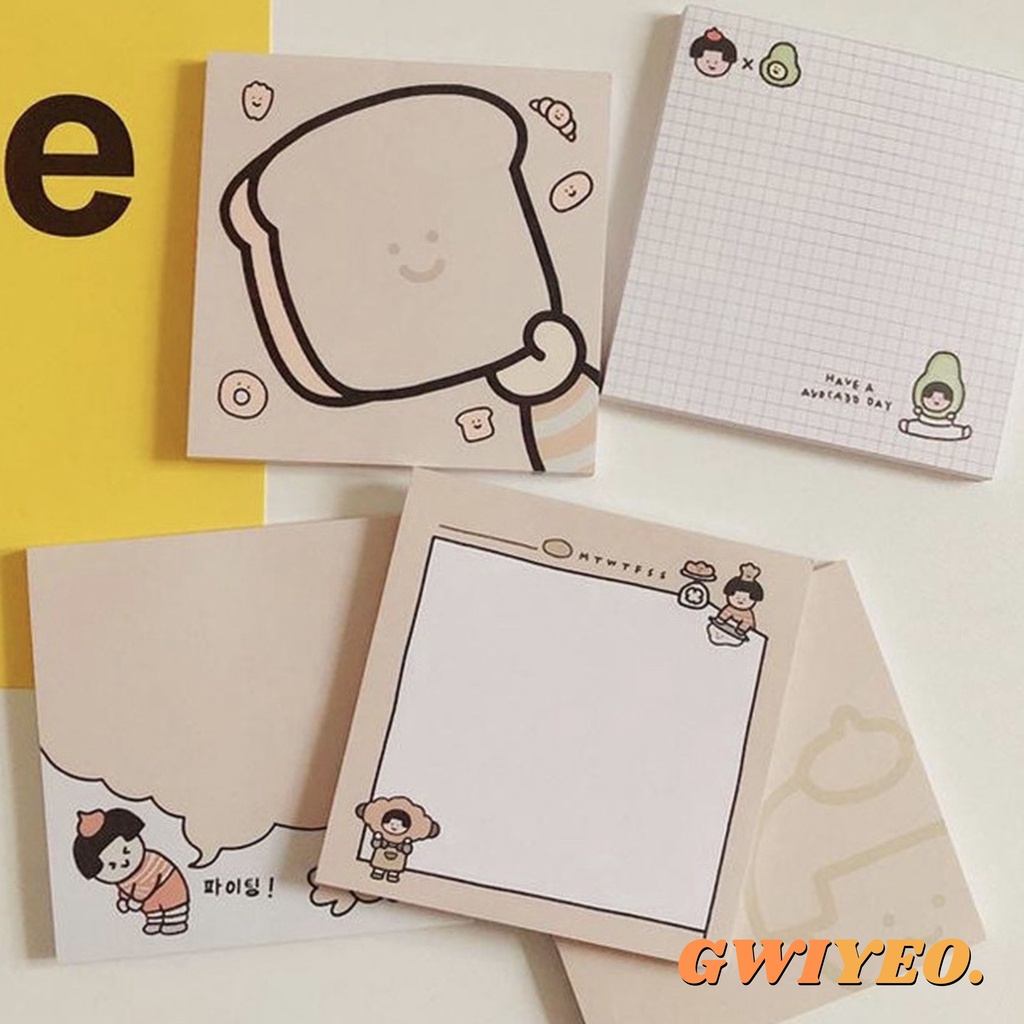 Jual 50 Lembar Memopad Notepad KOREAN BREAD BAKER Note Paper Aesthetic ...