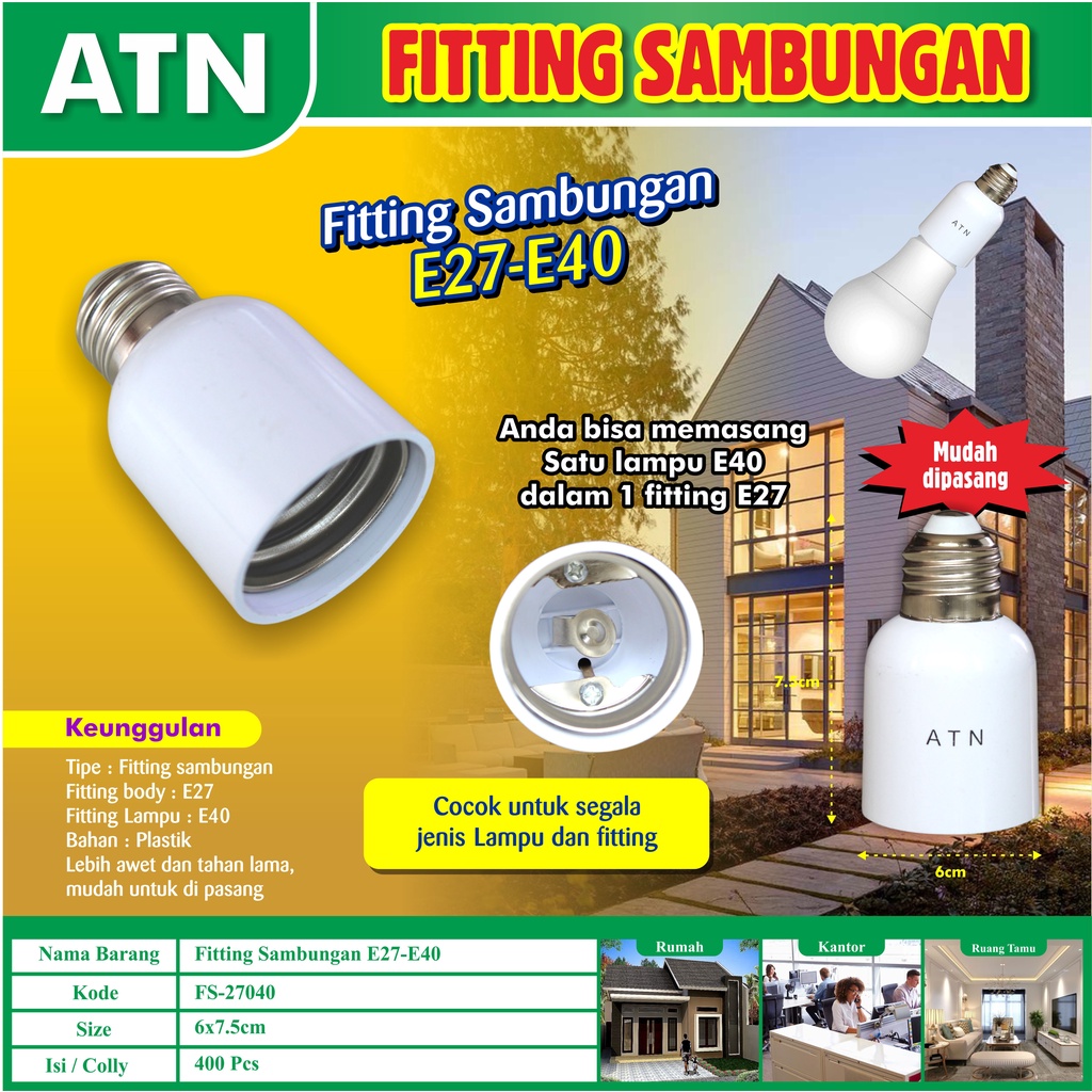 Jual Socket Sambungan Pemanjang Lampu Fitting E27/E14 fitting rumah ...