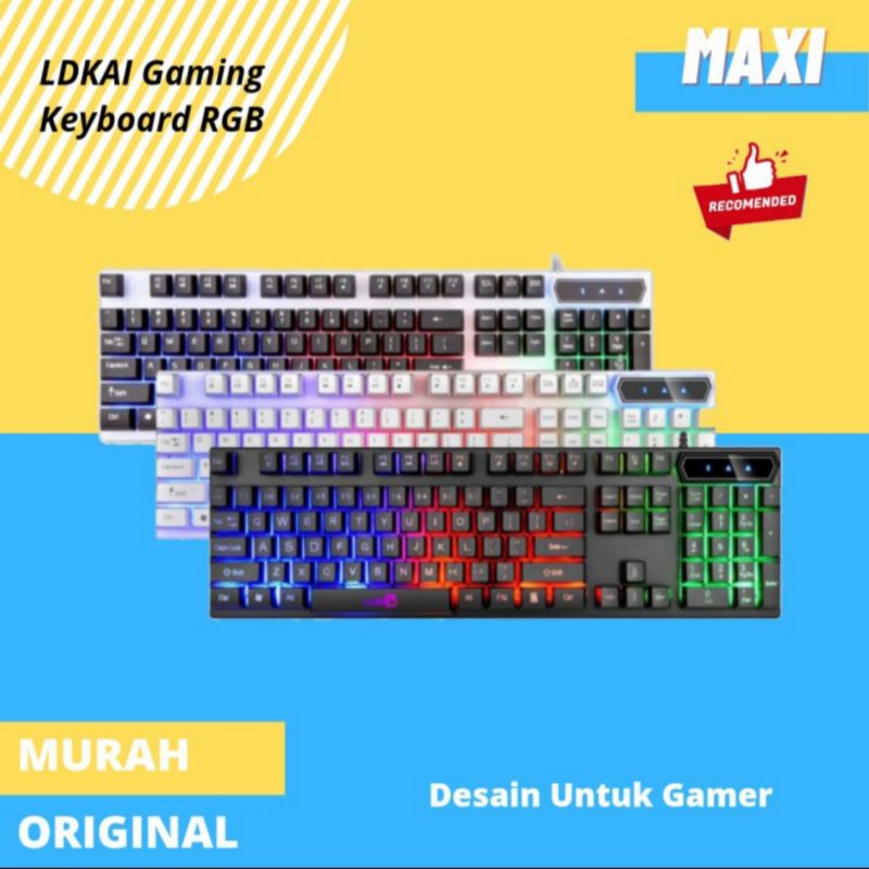 Jual Keyboard Gaming Murah LED RGB wired LDKAI R260 Design Elegan ...