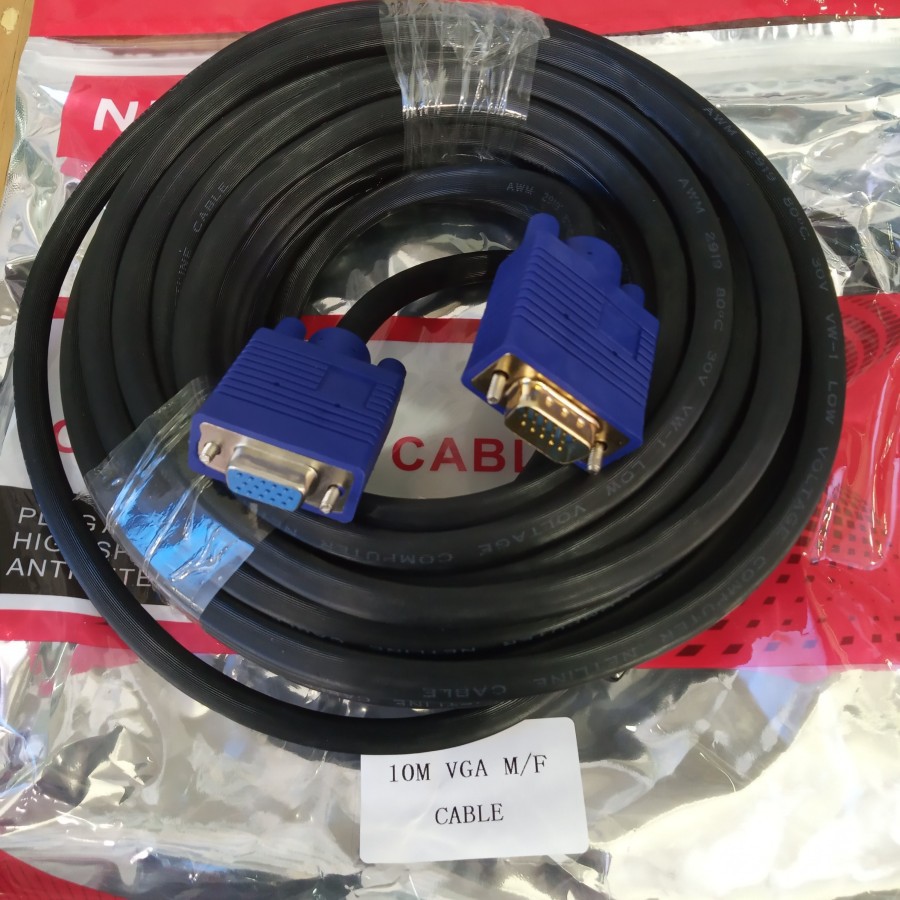 Jual Netline Kabel 10Meter VGA Male to Female | Shopee Indonesia