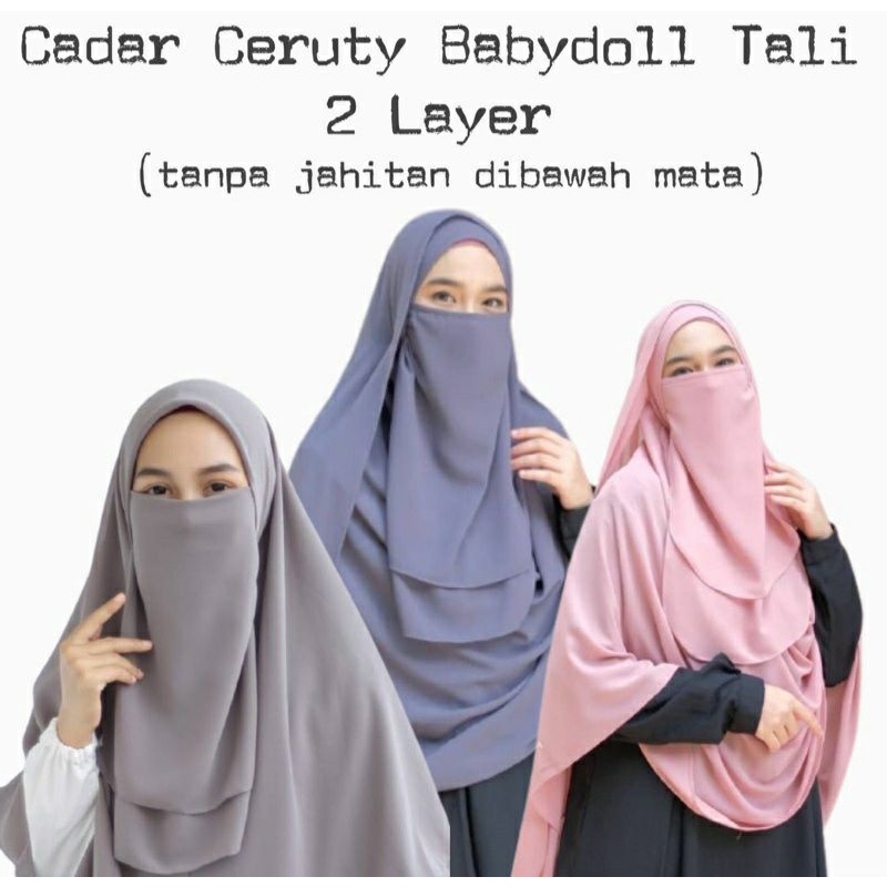 Jual CADAR Ceruty Babydoll Tali 2 Layer Seamless | tanpa jahitan di bawah mata | Shopee Indonesia