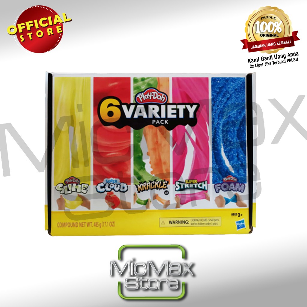 Jual Play Doh Playdoh Compound Corner Variety 6 Pack - Slime Cloud ...