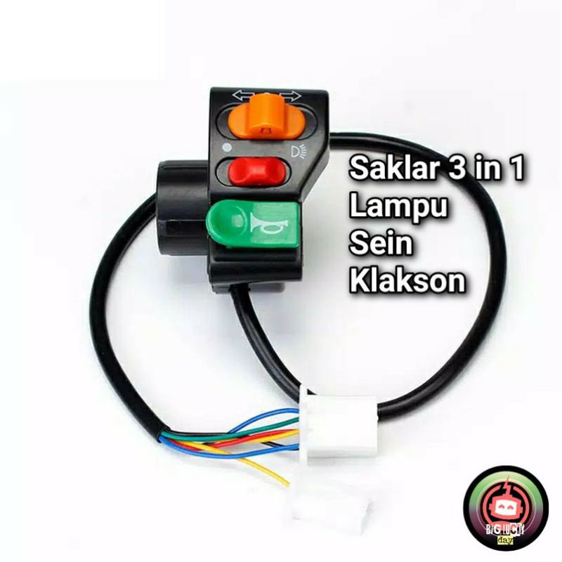 Jual SAKLAR LAMPU SEPEDA LISTRIK 3 IN 1 LAMP SEIN KLAKSON UNIVERSAL ...