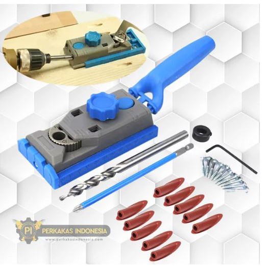 Jual Doweling Pocket Hole Jig SET 2in1 Dowel Drill Guide Center System ...