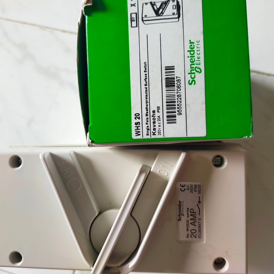 Jual WHS 20 single pole weatherprotected surface switch schneider kavacha | Shopee Indonesia