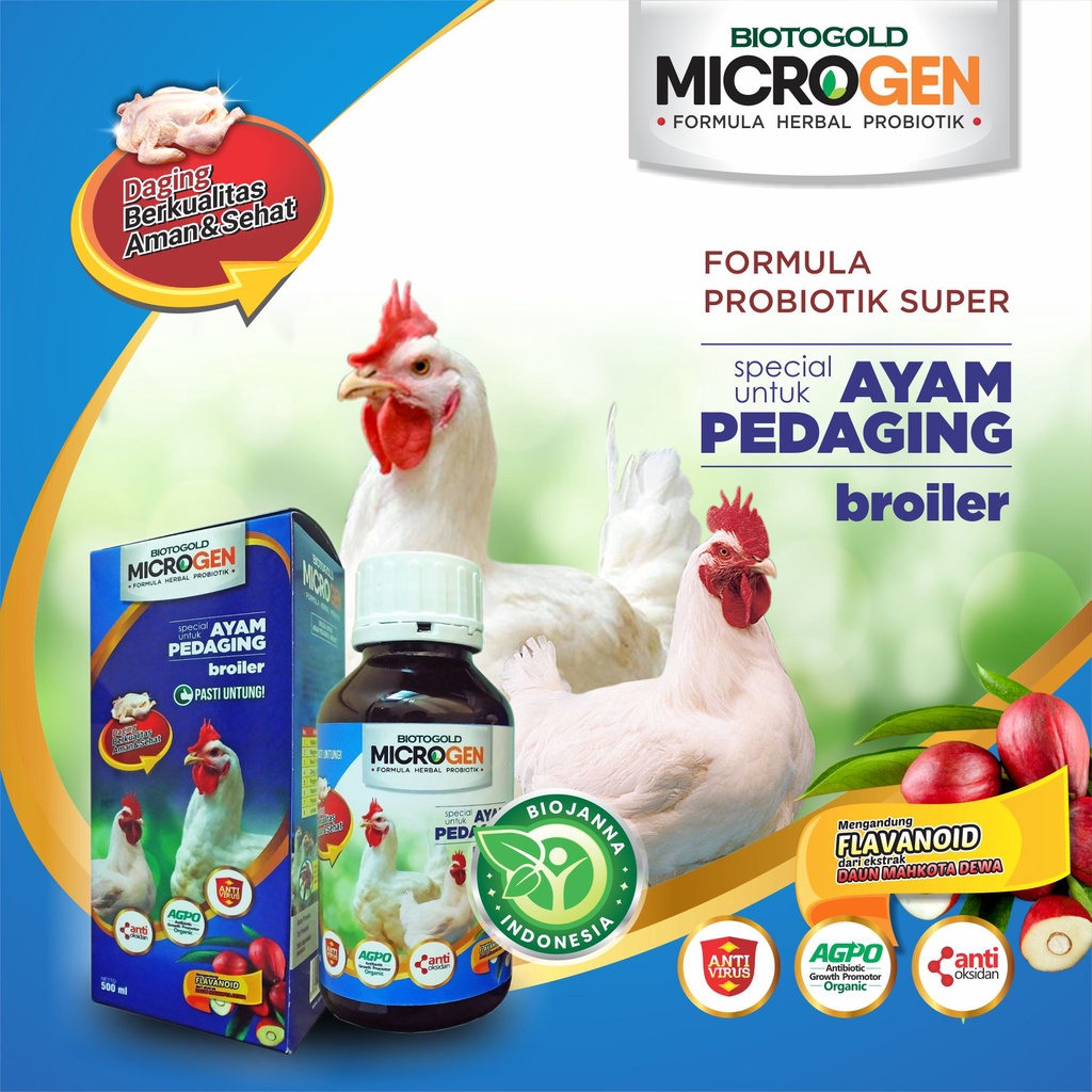 Jual MICROGEN VITAMIN UNTUK AYAM PEDAGING PLUS PROBIOTIK 500ML | Shopee ...