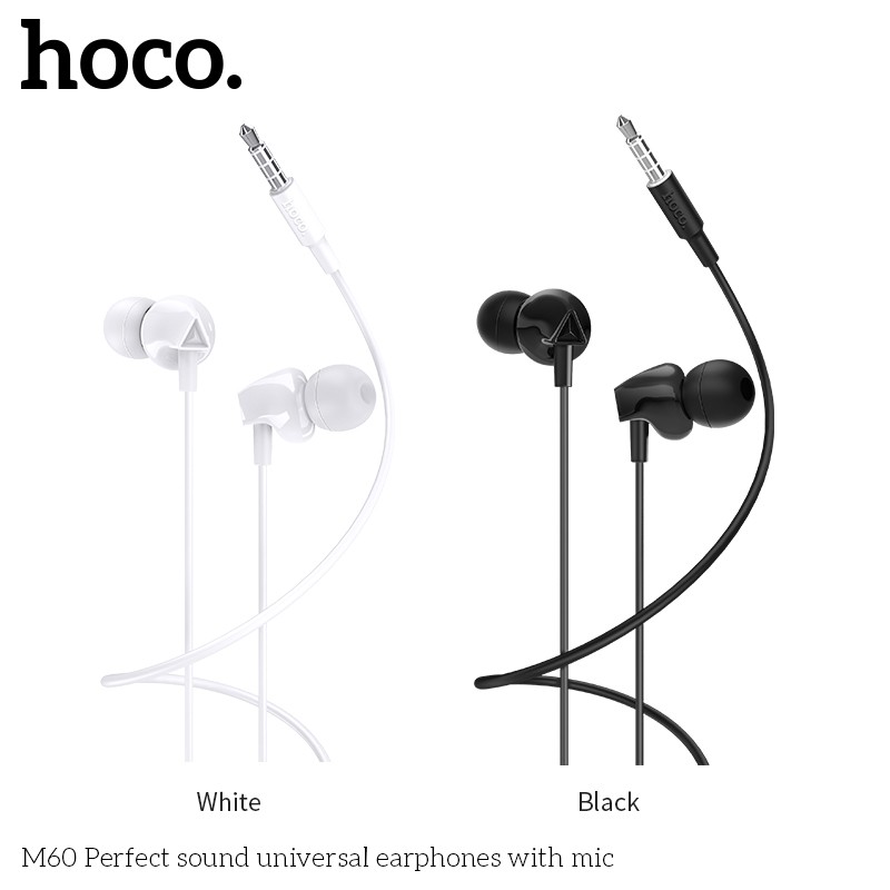 Jual Hoco M60 Universal Stereo In-Ear Earphone Headset Handsfree with mic / Jack 3.5mm / Panjang ...